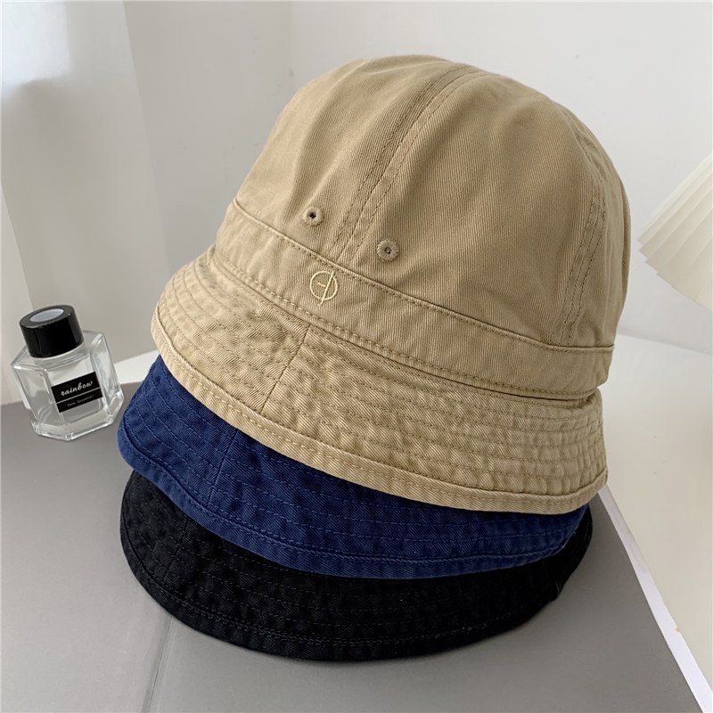 Korea Harajuku Washed Pure Cotton Solid Color Bucket Hat Female ...