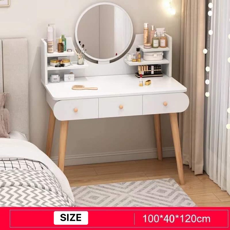 Nordic Vanity w/ 3 Drawers (Mirror without LED) | Shopee Philippines
