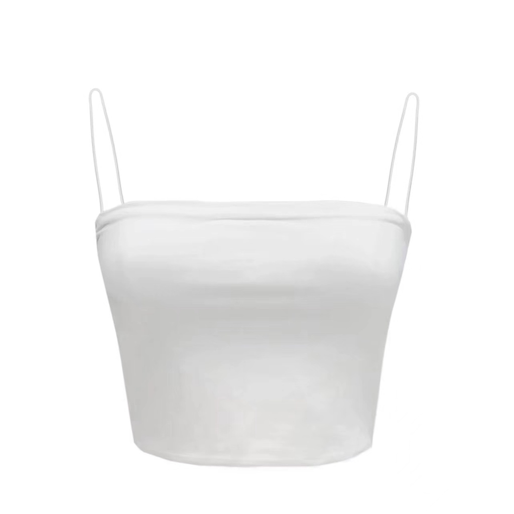 Angelcity String sando Crop Top Rib Knit Tank Tops Tube | Shopee ...