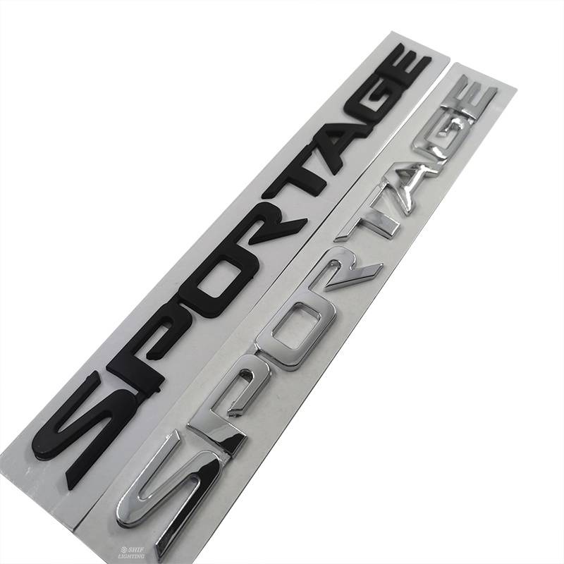 1 x ABS Chrome Black SPORTAGE Letter Car Auto Rear Trunk Emblem Badge ...