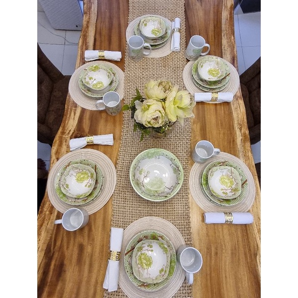 Ceramic Green Garden Dinner Set 25 pcs for only 1070 | Shopee Philippines