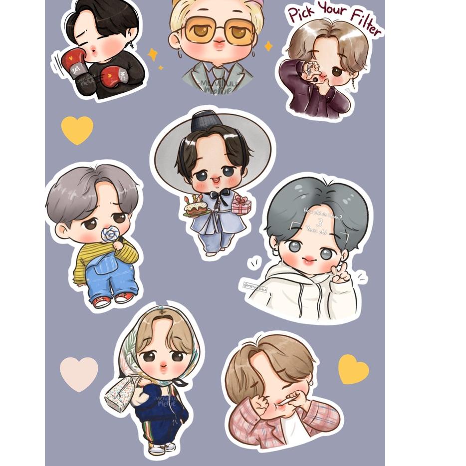 Bts CHIBI CUTE sticker pack aesthetic journaling Taehyung Jungkook ...