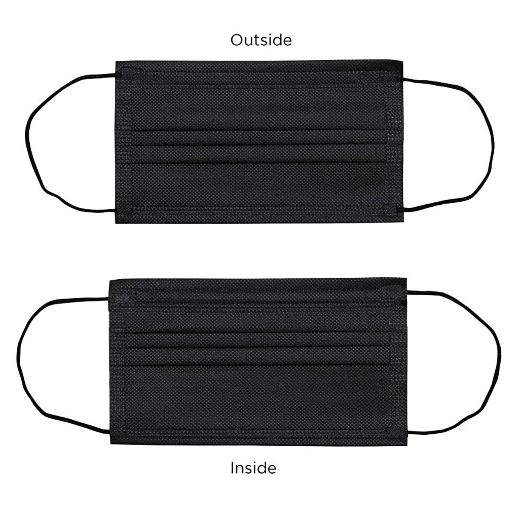 50 PCS All Black Disposable Korean Fashion Face Masks EXCELLENT QUALITY ...