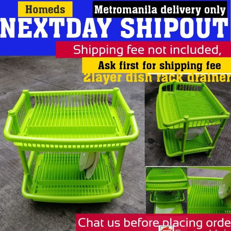 2 layer dish rack with tray drainers ES | Shopee Philippines