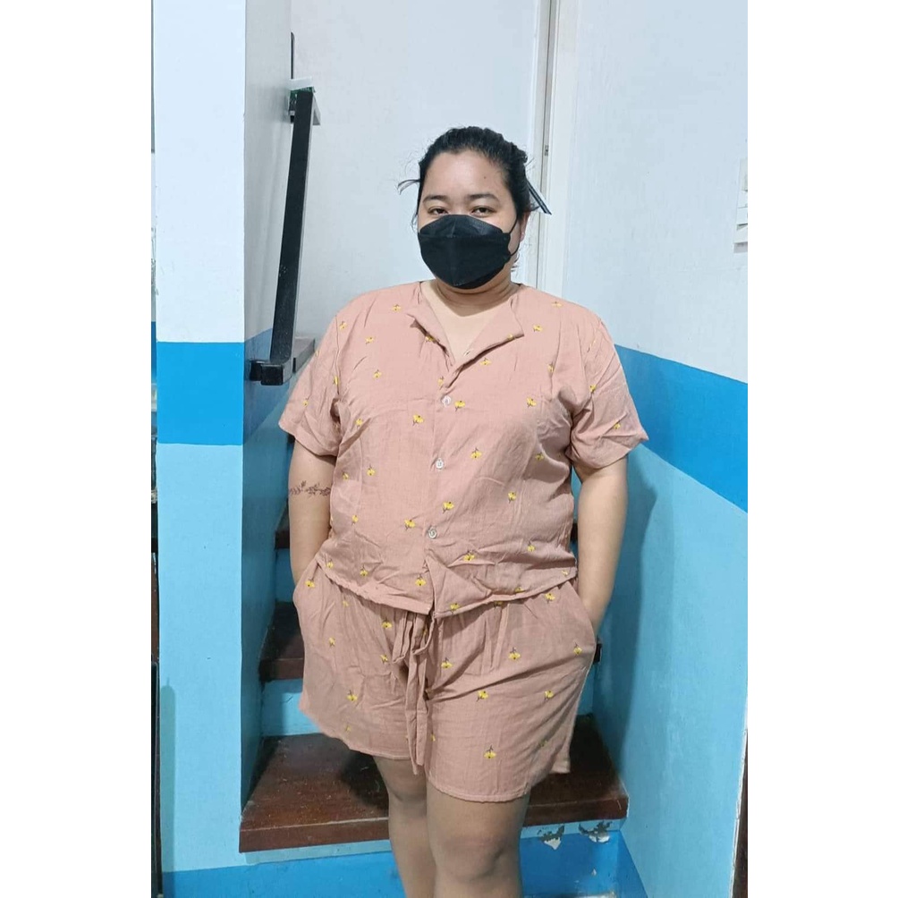 Plus Size Blouse and Shorts Coordinates | Shopee Philippines