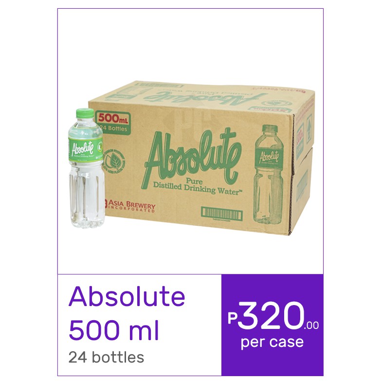 Absolute Distilled Water and Summit Natural Water by per case, Metro ...