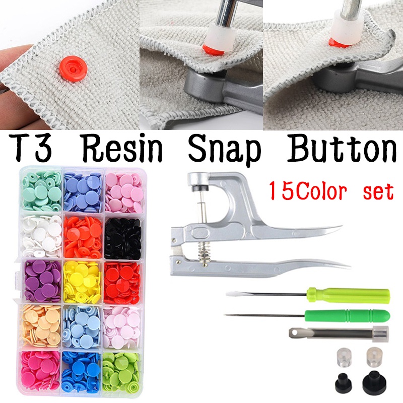 T3 colored plastic buckle box DIY clothes resin button installation ...