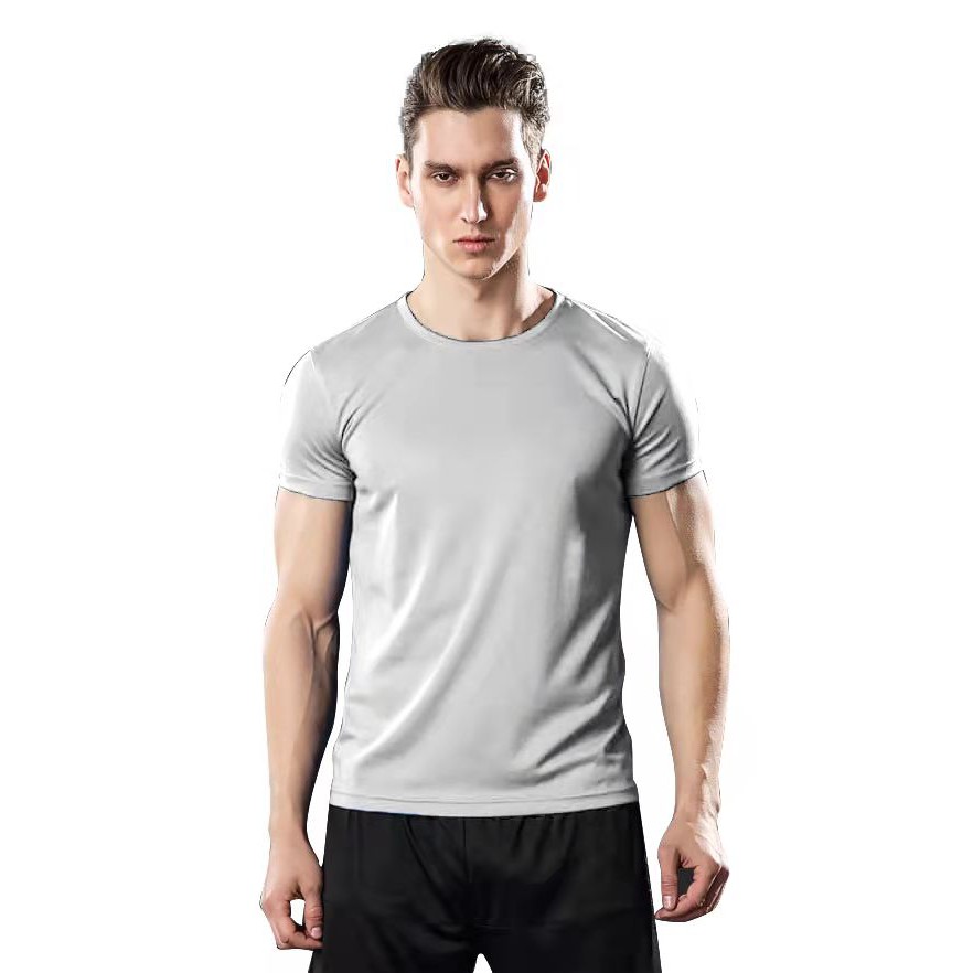 SIMPLE dri fit T-shirt Unisex ASH GRAY color round neck T-shirt ...
