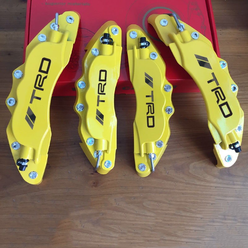 Black //TRD Logo 4 Pcs Aluminum Metal Brake Decoration Caliper Cover ...