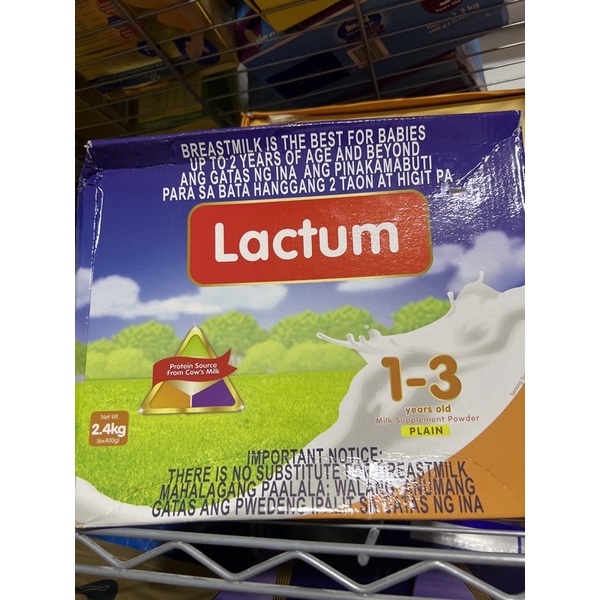 LACTUM 1-3 years old Plain 2.4kg and 2kg 4kg 900g | Shopee Philippines
