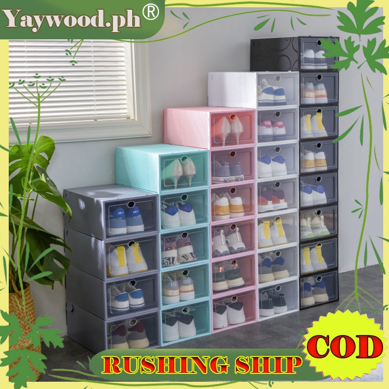 New Style Big Size Shoe Box Transparent Organizer Stackable Folding ...