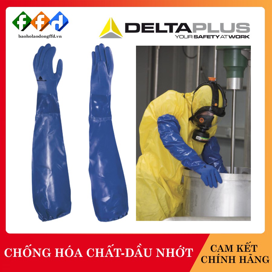 [Genuine] Delta Plus VE766 Gloves, Chemical resistant gloves, PVC ...