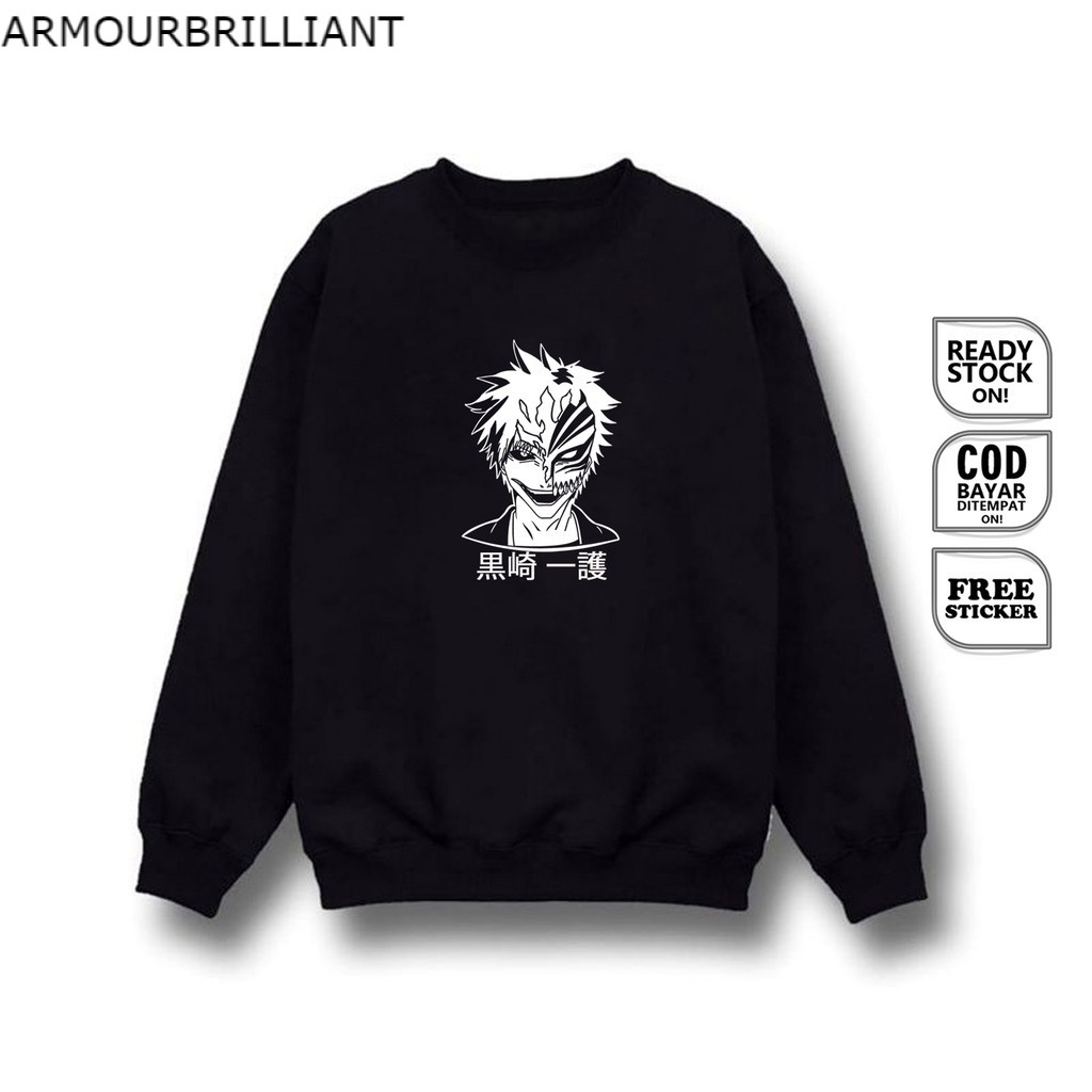 CREWNECK SWEATER ICHIGO KUROSAKI BLEACH JAPANESE ANIME MANGA RUKIA ...