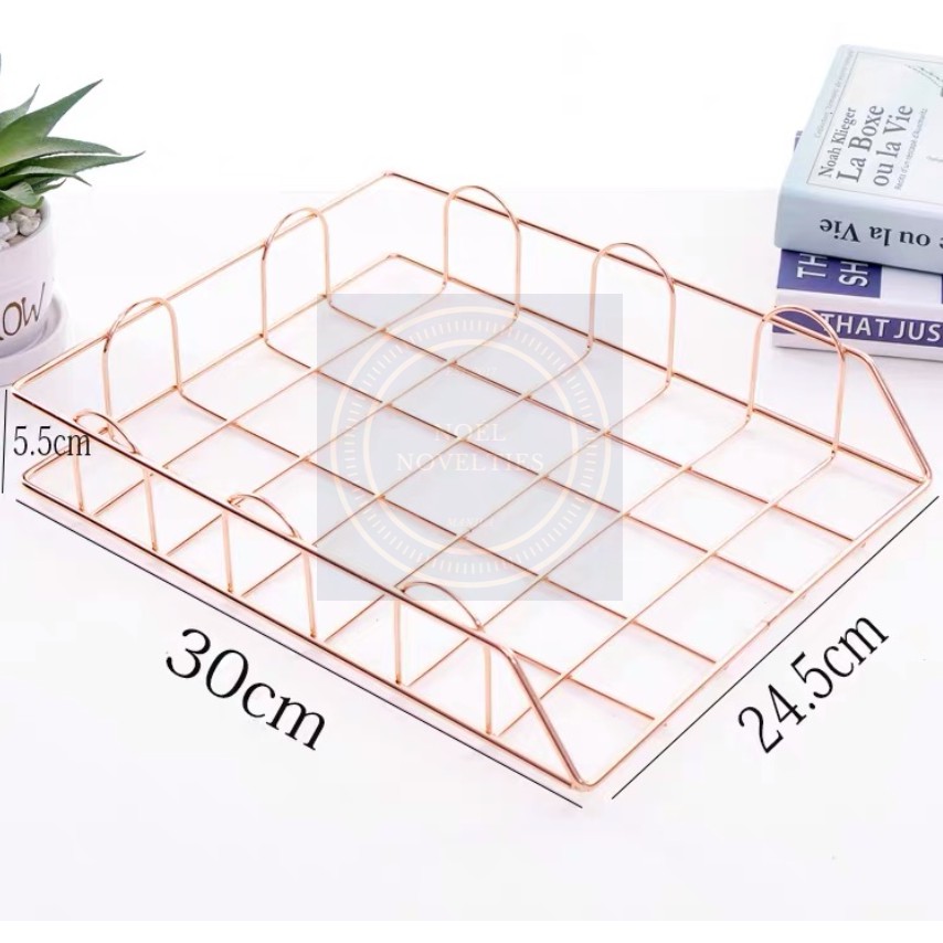 NN 1 PIECE Gold/Rose Gold Stackable Paper Tray/Holder Office Stationery ...