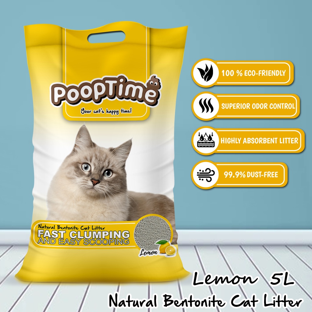 POOPTIME CAT LITTER - LEMON 5L | Shopee Philippines