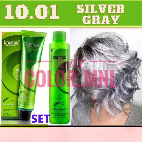 BREMOD 10.01 SILVER GRAY HAIR COLOR SET WITH OXIDIZER (100ML) | Shopee ...