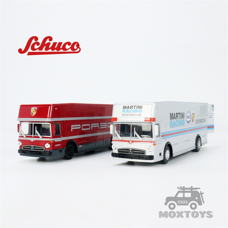 Schuco 1:64 Race Car Transporter PORSCHE Red / MARTINI Silver Diecast ...