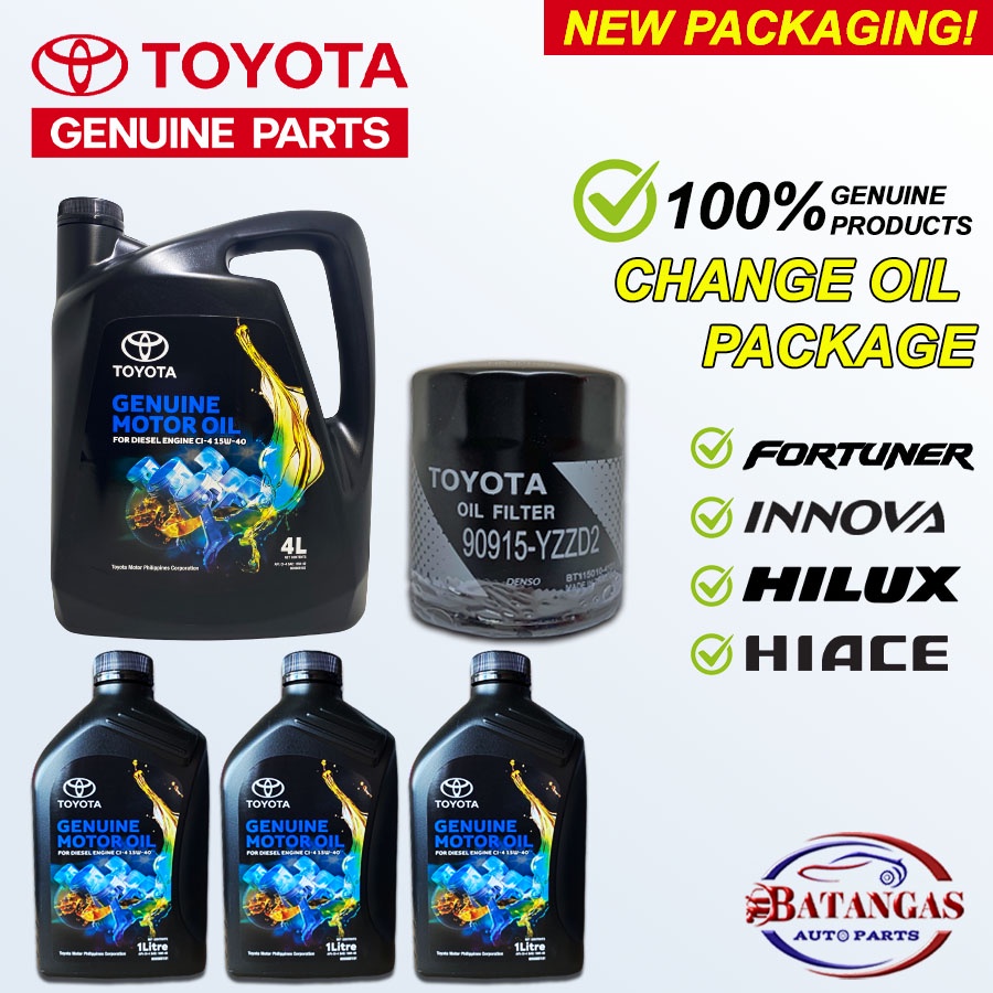 TOYOTA FORTUNER/INNOVA/HILUX CHANGE OIL PACKAGE 7L MOTOR OIL 15W-40 ...