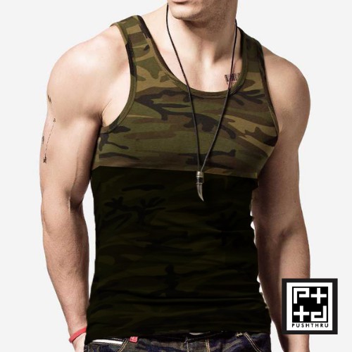 Sleeveless Muscle Tee For Men in Camouflage, Gray, Green and Pink FREE ...