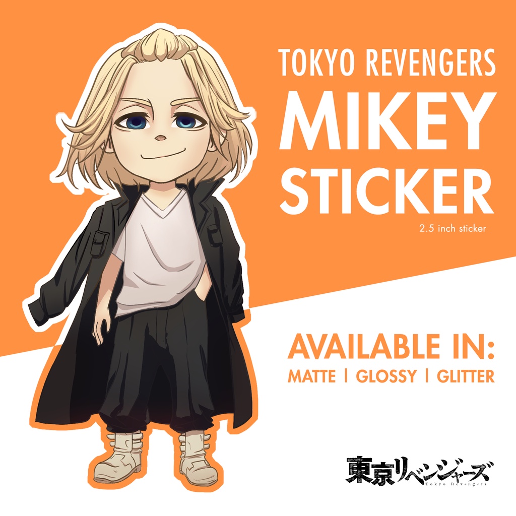 Tokyo Revengers Mikey Chibi Anime Waterproof Stickers (Matte/ Vinyl ...