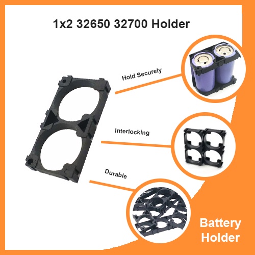 1x2 Battery Holder for 32650 / 32700 for Lifepo4 Lithium DIY Battery ...
