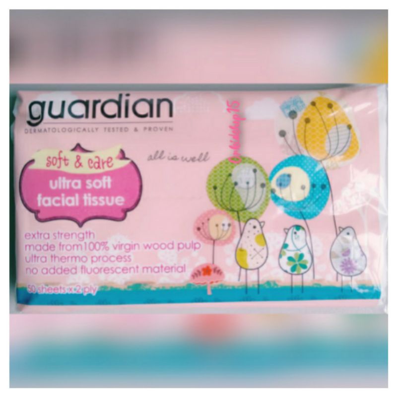GUARDIAN Ultra Soft Facial Tissue 1pek 50 sheets × 2ply | Shopee ...