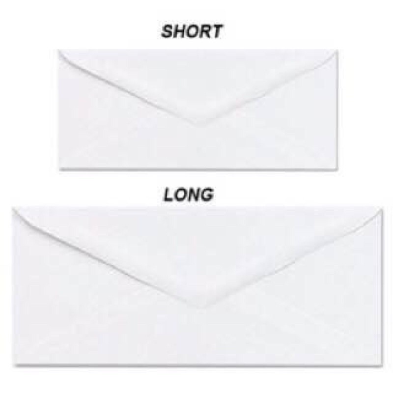 WHITE MAIL ENVELOPE (LONG/SHORT)50PCS IN ONE PACK | Shopee Philippines
