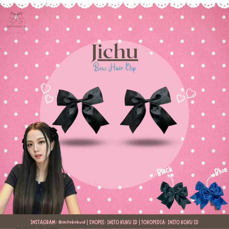 Jichu BOW HAIR CLIP KOREAN RIBBON HAIR CLIP K-POP JISOO BLACKPINK STYLE BY MOOIREEN | Shopee ...