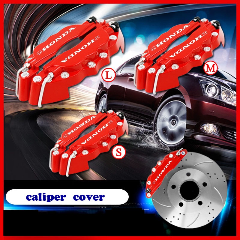 White Honda Logo 4 Pcs Aluminum Metal Brake Decoration Caliper Cover ...