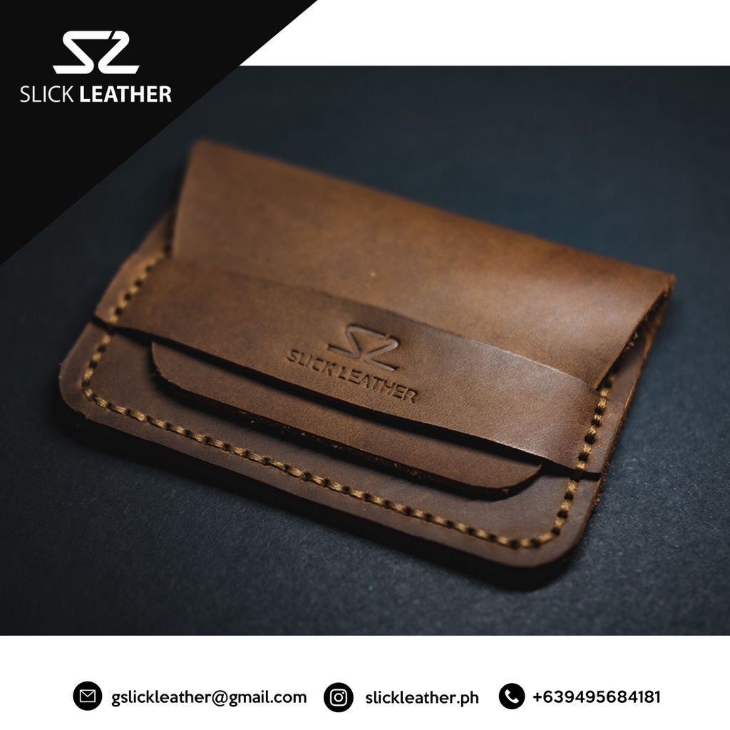 Slick Leather - Card Wallet Top Grain Leather | Shopee Philippines