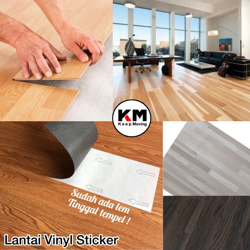 KAYU Km Parquet Vinyl Floor Wood Motif Floor Sticker With Adhesive ...