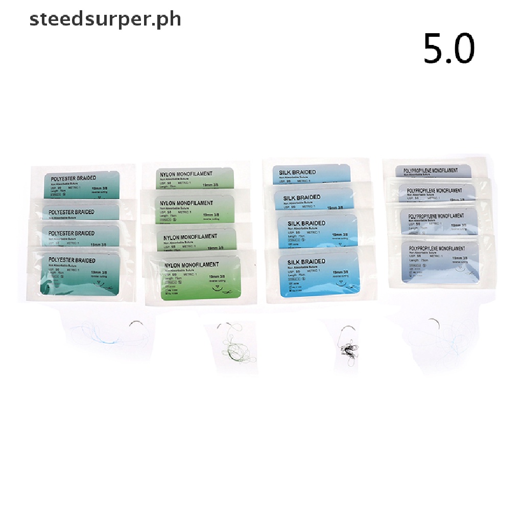 SUPER 12Pcs 5.0 Medical Suture Nylon Monofilament Thread Surgical ...