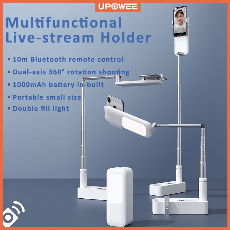 Wireless Live Stream Phone Stand Holder with Light, Multifunctional ...