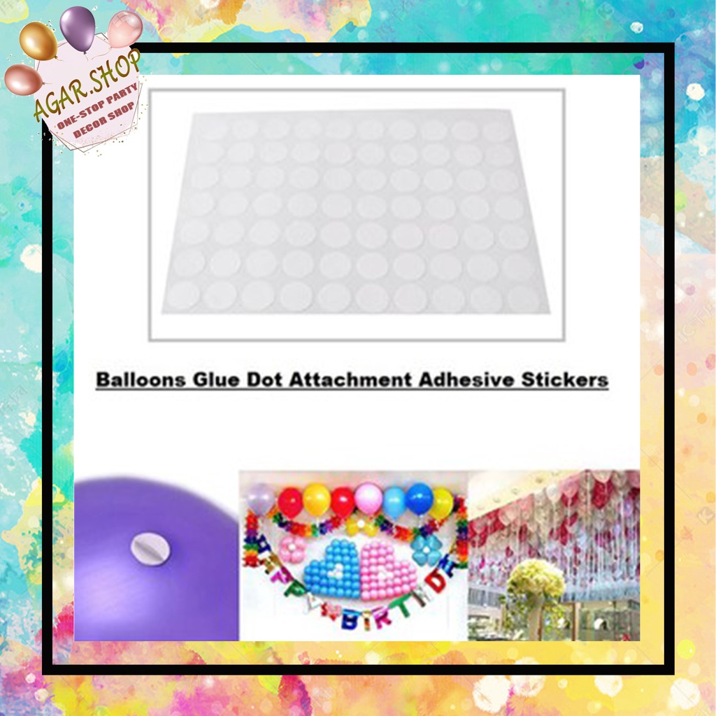 Agar.shop 20pcs Balloon Glue No Trace Balloon Glue Dots Attachment ...