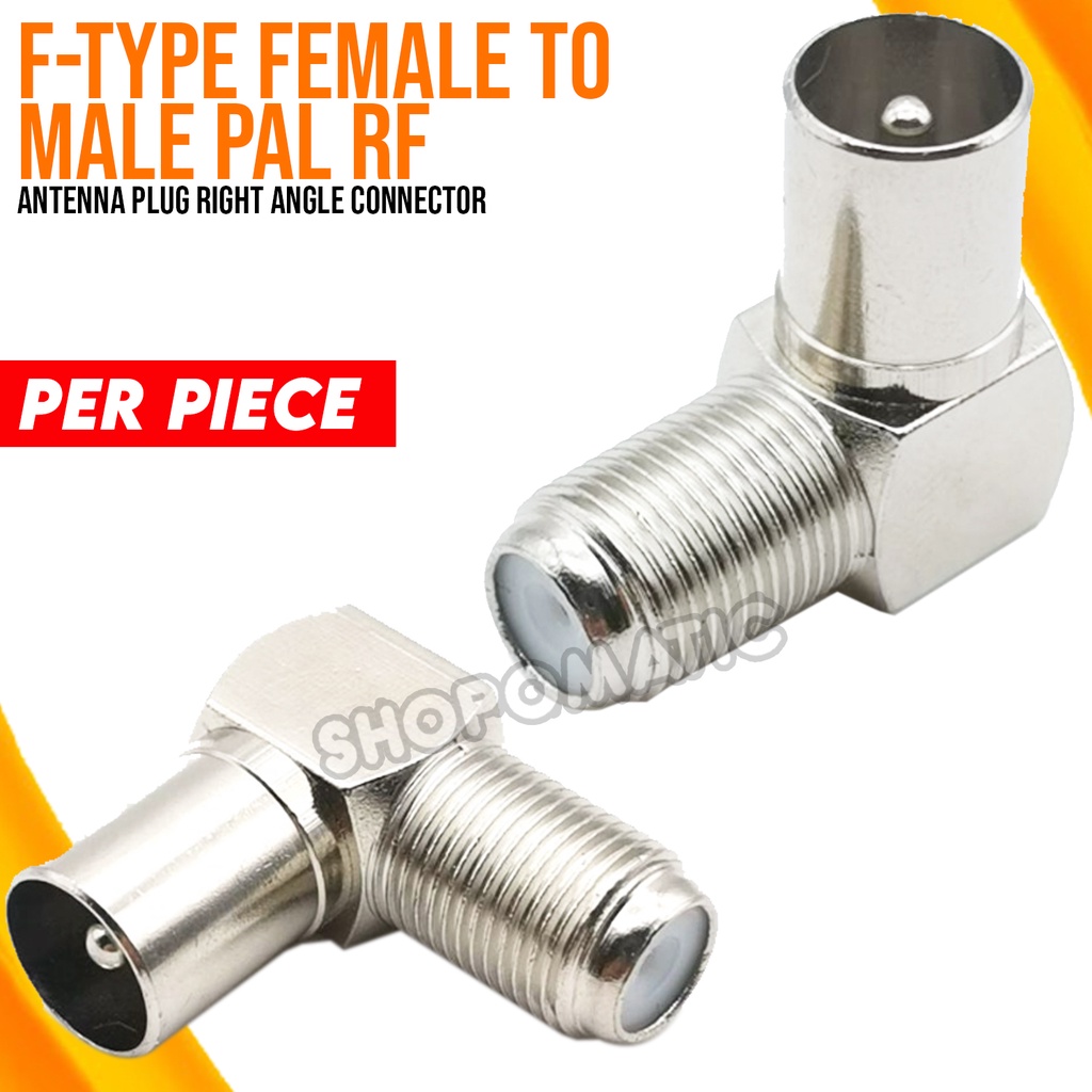 🟧F-type female to male pal rf antenna plug right angle connector for ...