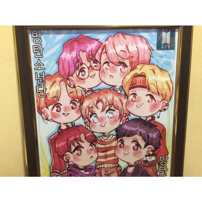 BTS Drawing Original Cute Chibi Poster Drawing Digital Artwork (Size A4 ...