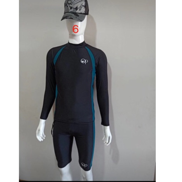 Op swimming rash guard long sleeve terno for unisex | Shopee Philippines