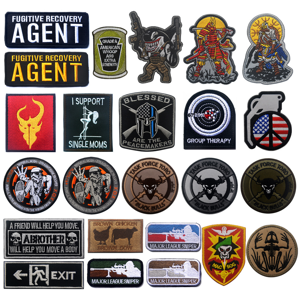 Hot selling Morale Badge 3D embroidered shark armband velcro backpack ...