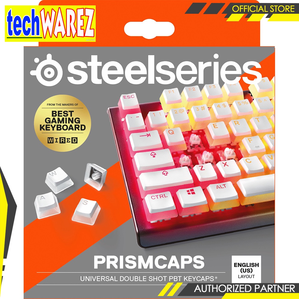 Steelseries Prism Caps White Universal Double Shot Pbt Keycaps | Shopee ...