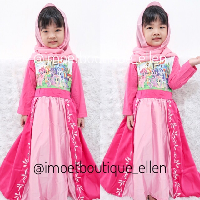 Imoet.boutique - Gamis little pony (GI0123) | Shopee Philippines