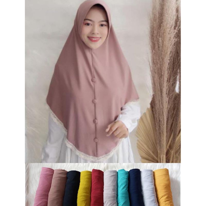 Rysani Hijab - Bergo Lace Button | Shopee Philippines