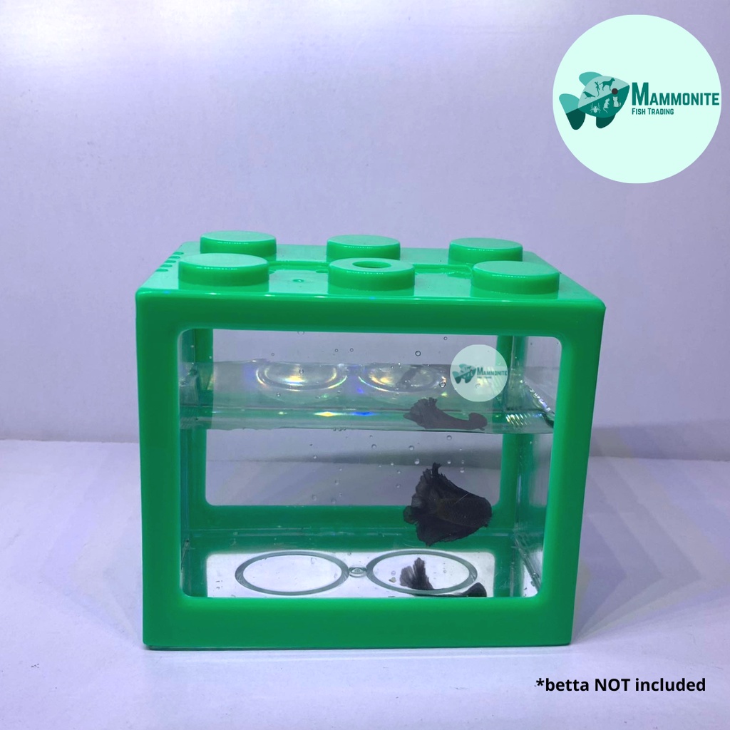 Aquarium Mini Betta Tank Stackable Colorful Clear Container | Shopee ...