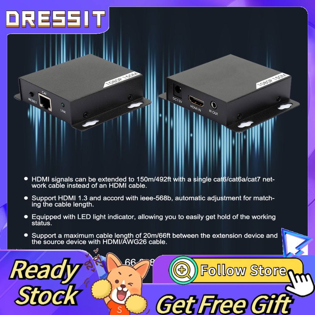 [Ready now] 150m HD 1080P HDMI Extender TX/RX Over CAT6/Cat6A/Cat7 RJ45 ...