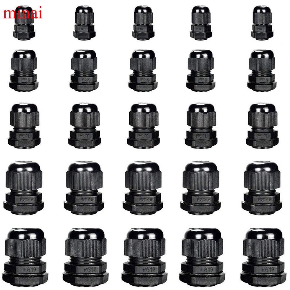 MINAI 10 Pieces Nylon Cable Gland Kit, Waterproof IP68 Cable Gland ...