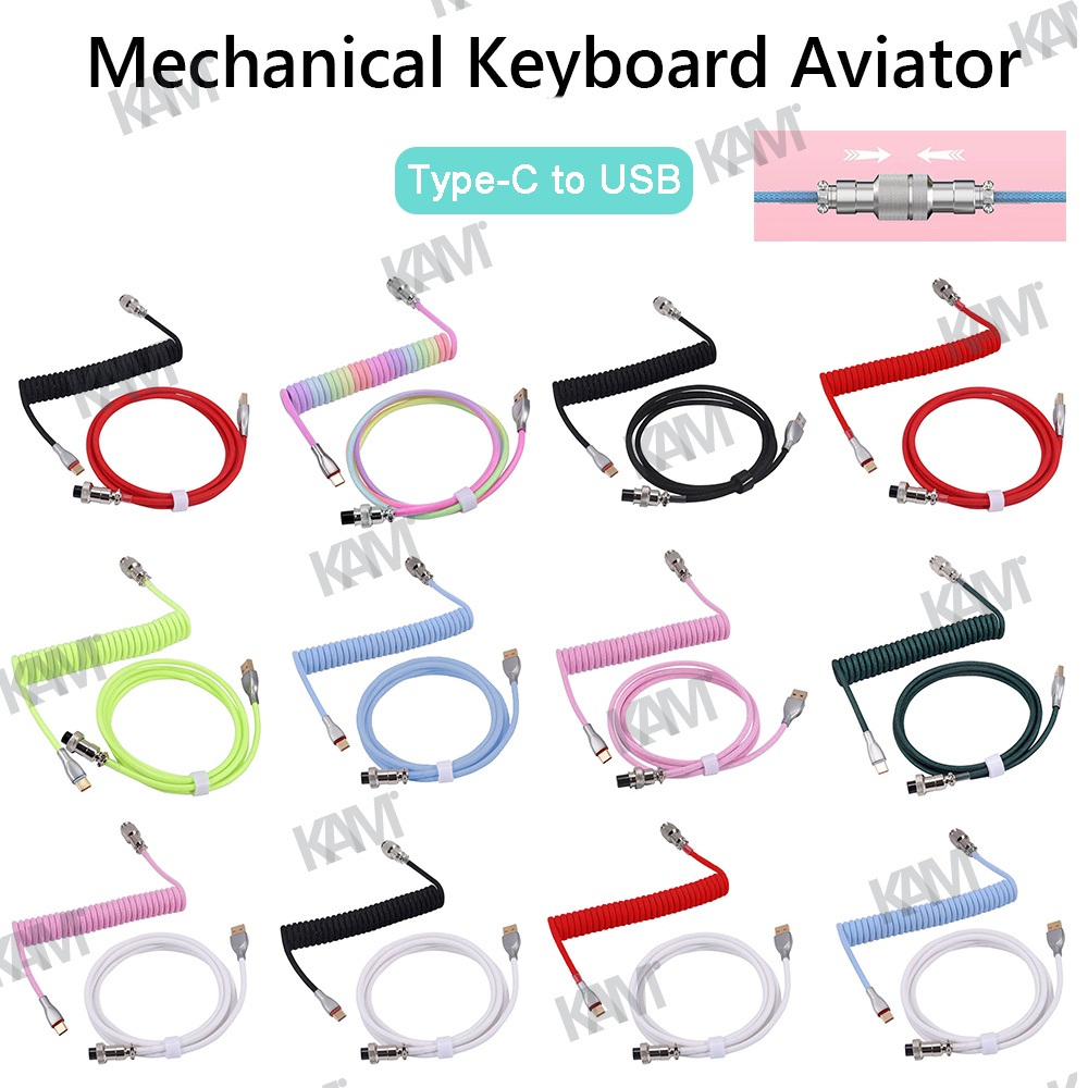 Kam 104keys Mechanical Keyboard Coiled Cable Type C Custom USB Port 3M ...