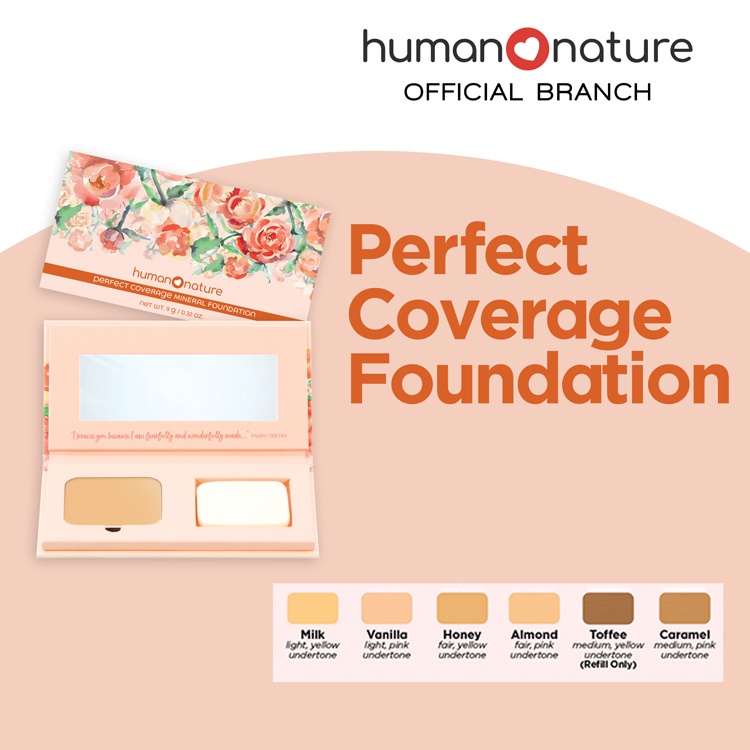 Human Nature Perfect Coverage Mineral Foundation 9g | Shopee Philippines