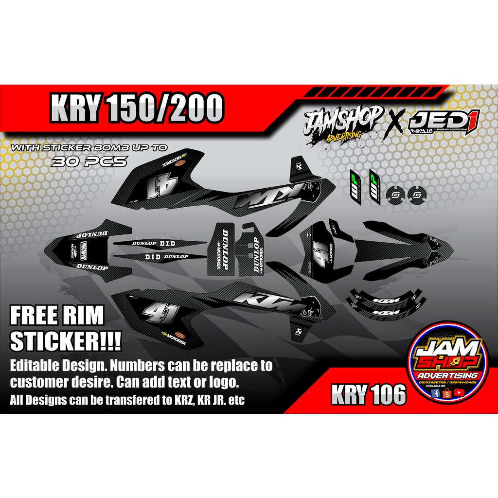 RUSI KRY 150/200 Full Decals w/ FREE RIM DECALS Batch 2 | Shopee ...