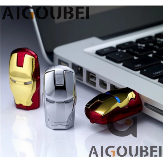 [Spot＆COD] Cute Cartoon USB2.0 Metal Iron Man USB Flash Drive Thumb ...