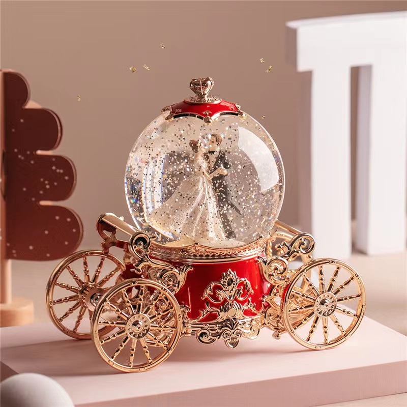Christmas snow dream couple carriage crystal ball music box music box ...