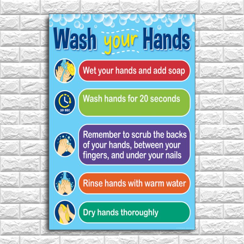 Wash Your Hands / Stay Healthy / Hygiene | A4 Size Laminated ...